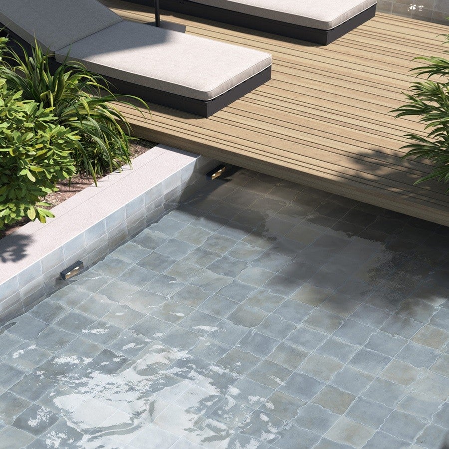 Carrelage Piscine Piscine Matt Sea 15x15 Cm Effet Zellige | Bricoman