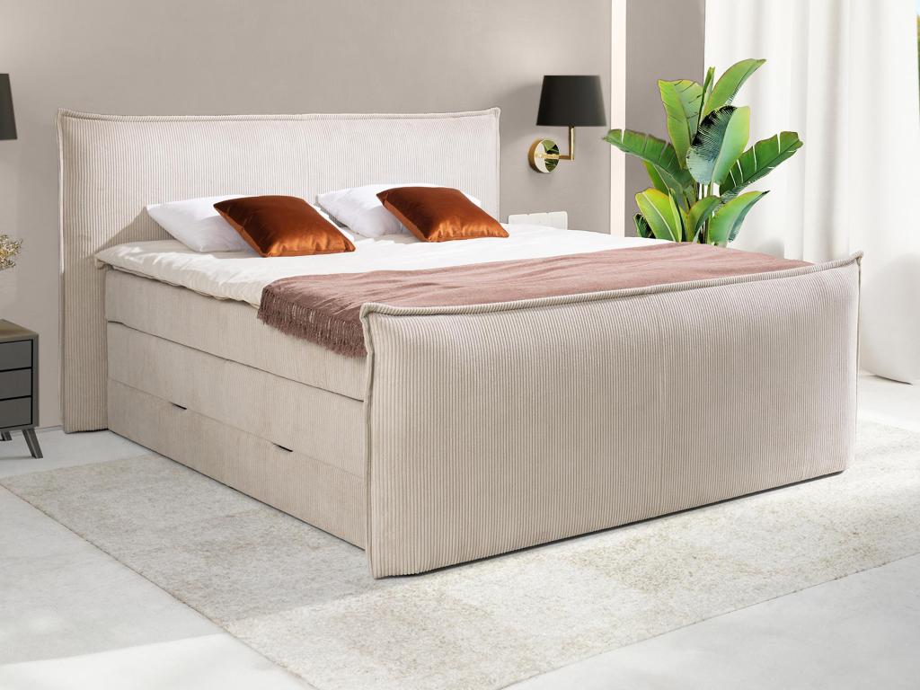 Set Boxspring Testata+Rete contenitore+Materasso+Topper 2x80x200cm ...