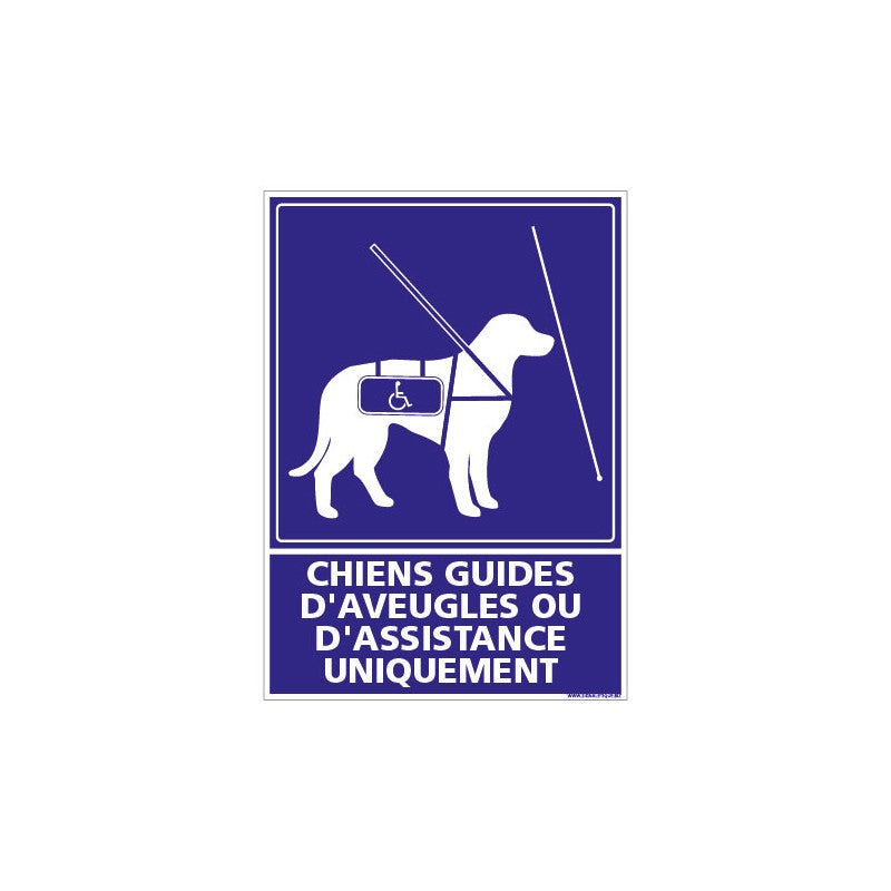 PANNEAU CHIENS GUIDES D'AVEUGLES OU D'ASSISTANCE UNIQUEMENT (G1464) 150 ...