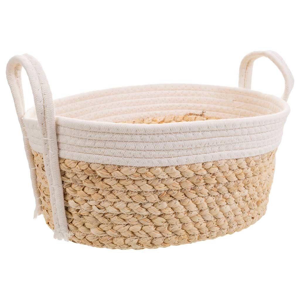 Panier blanc en corde tressée 36x26x16h | Leroy Merlin