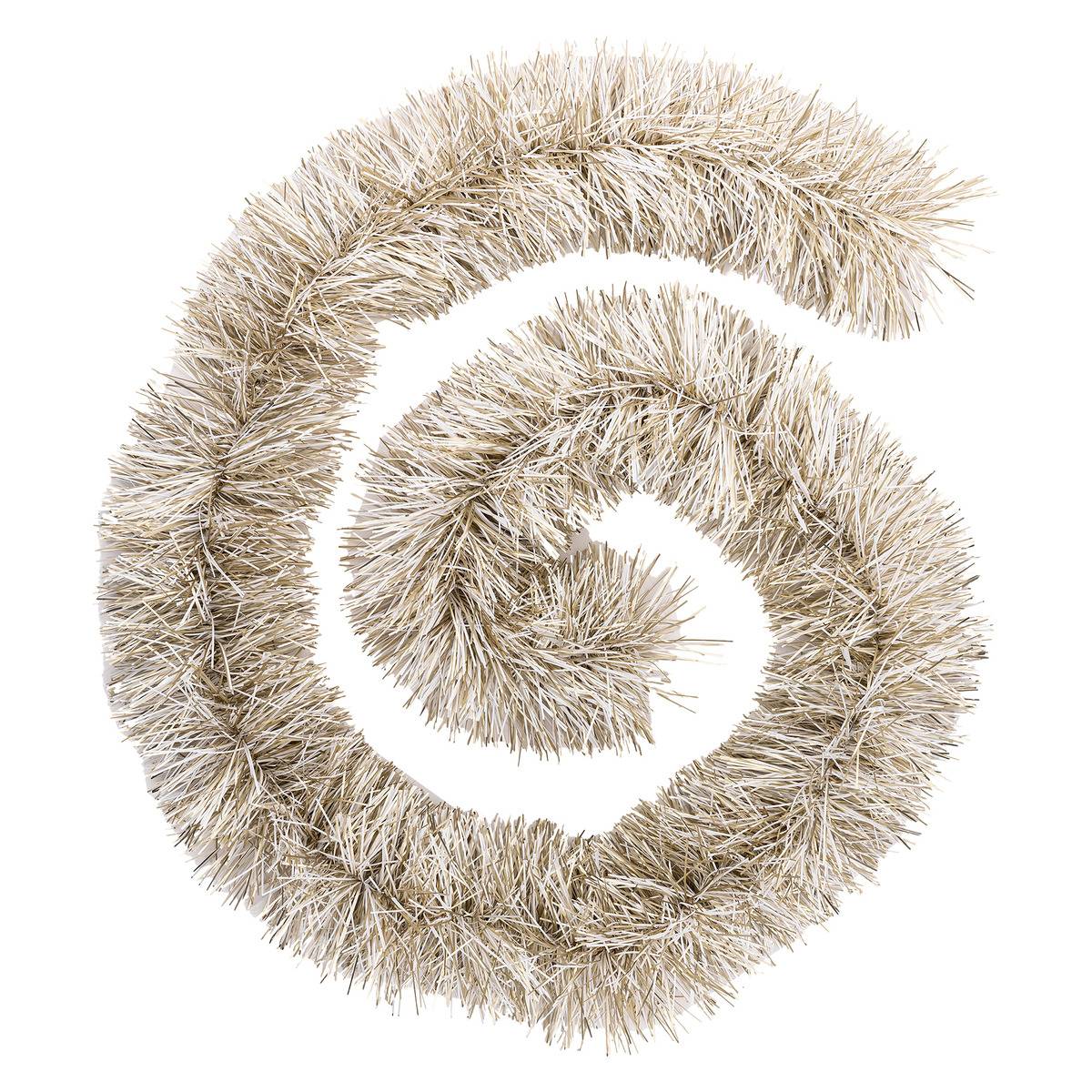 Guirlande de noël "Boa" brin fin or et blanc 150x8x2m - Atmosphera ...