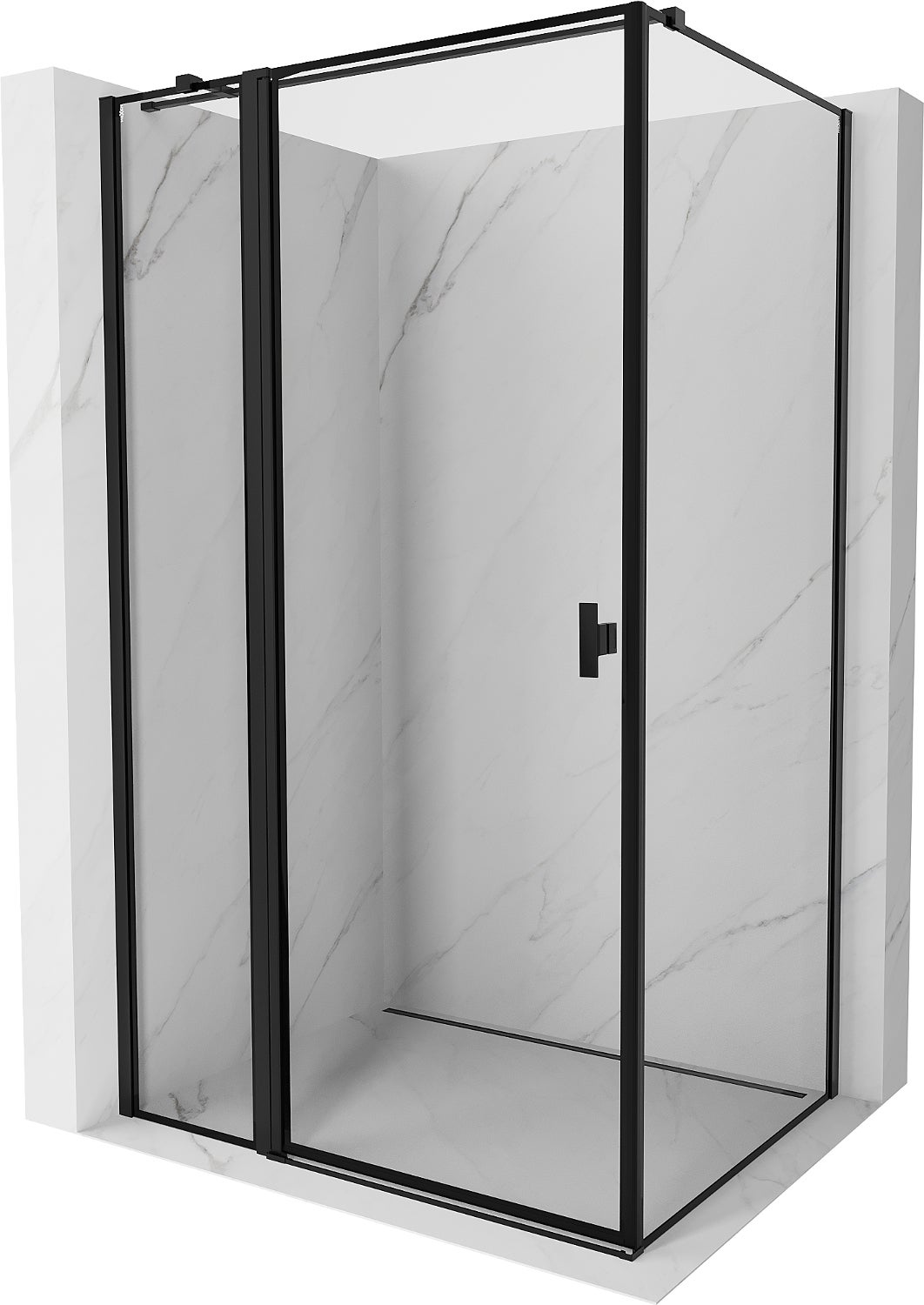 Mexen Mist T cabina de ducha abatible izquierda 95 x 100 cm, marco ...