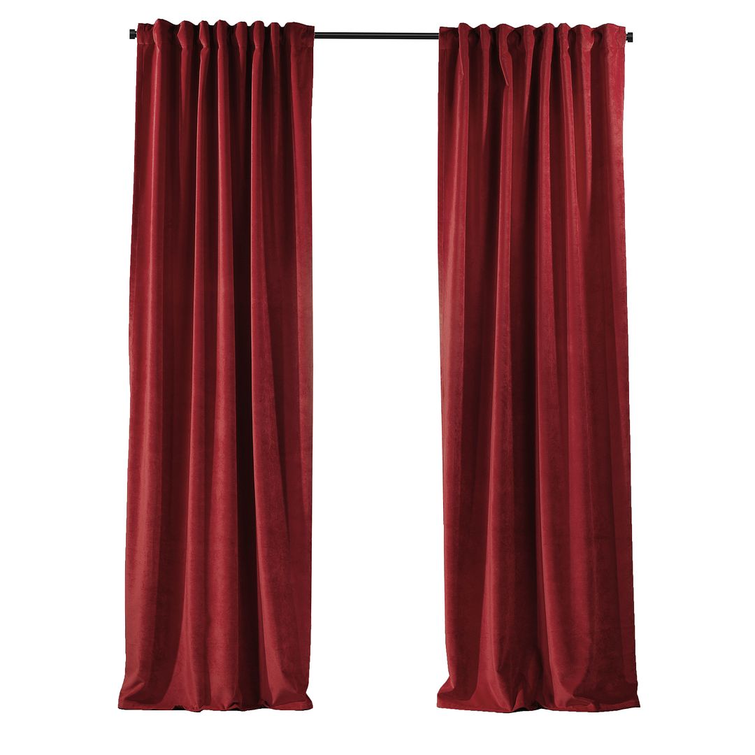 Rideau En Velours Extra Long de 1 Panneau Grange Rouge 280*475 | Leroy ...