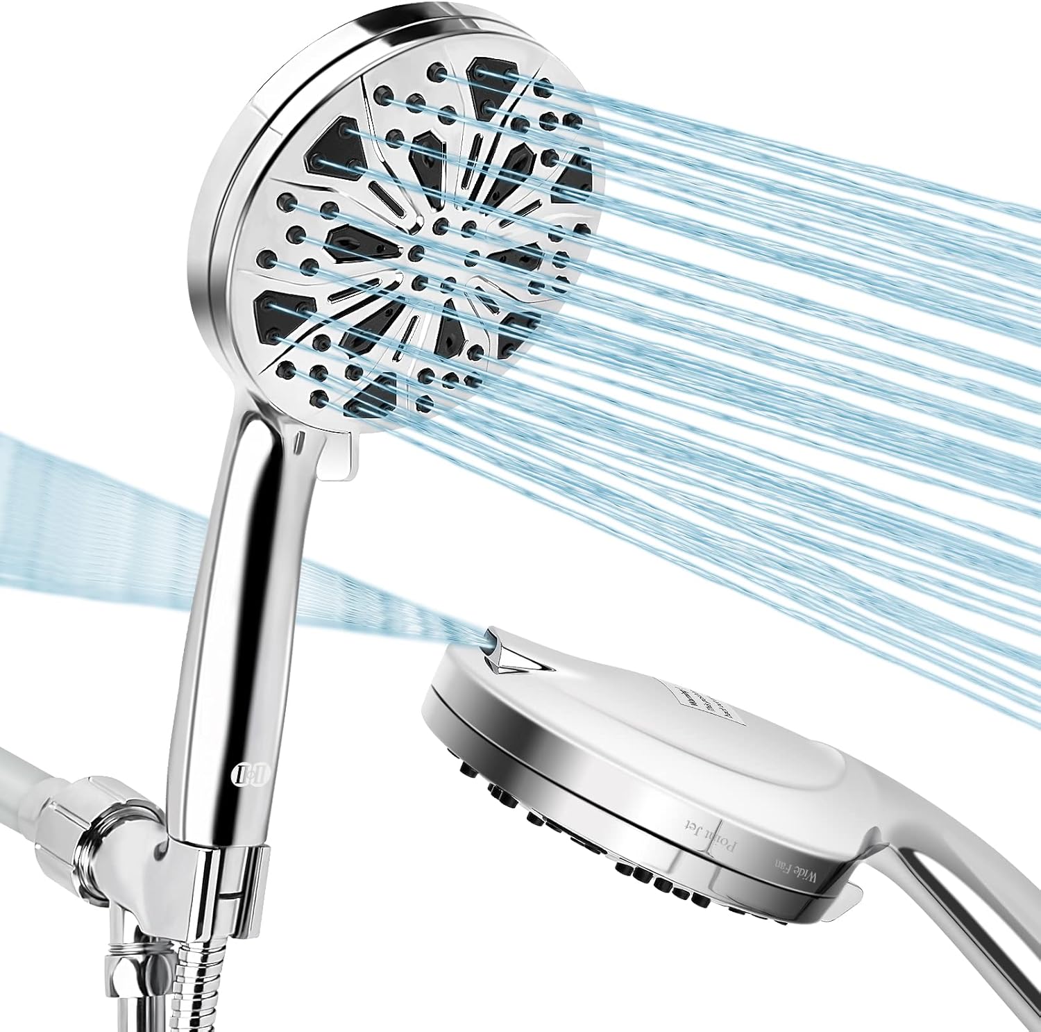 Ensemble de douche double comprenant un bras de support allongé, un ...