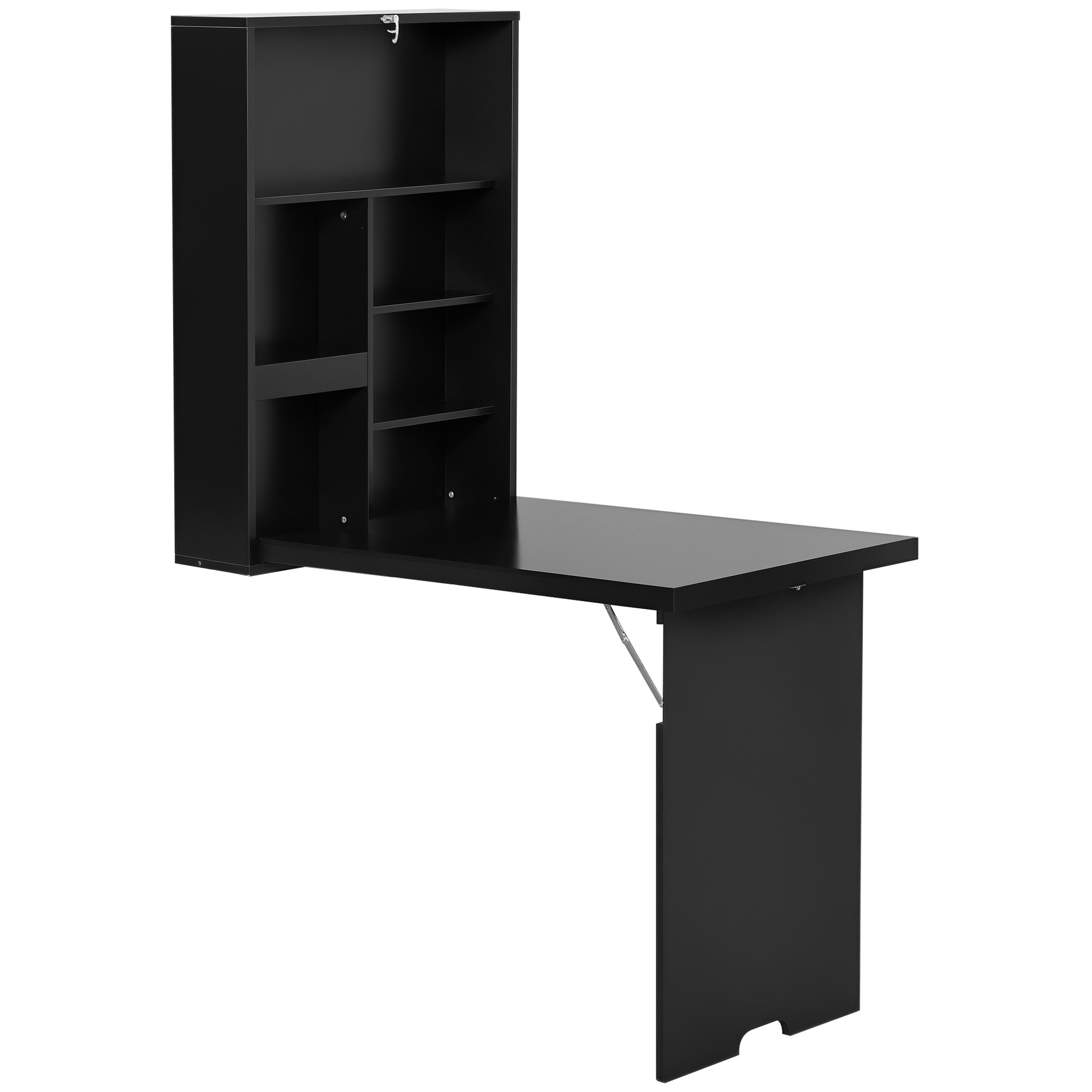 Bureau mural pliable MDF noir HOMCOM | Leroy Merlin