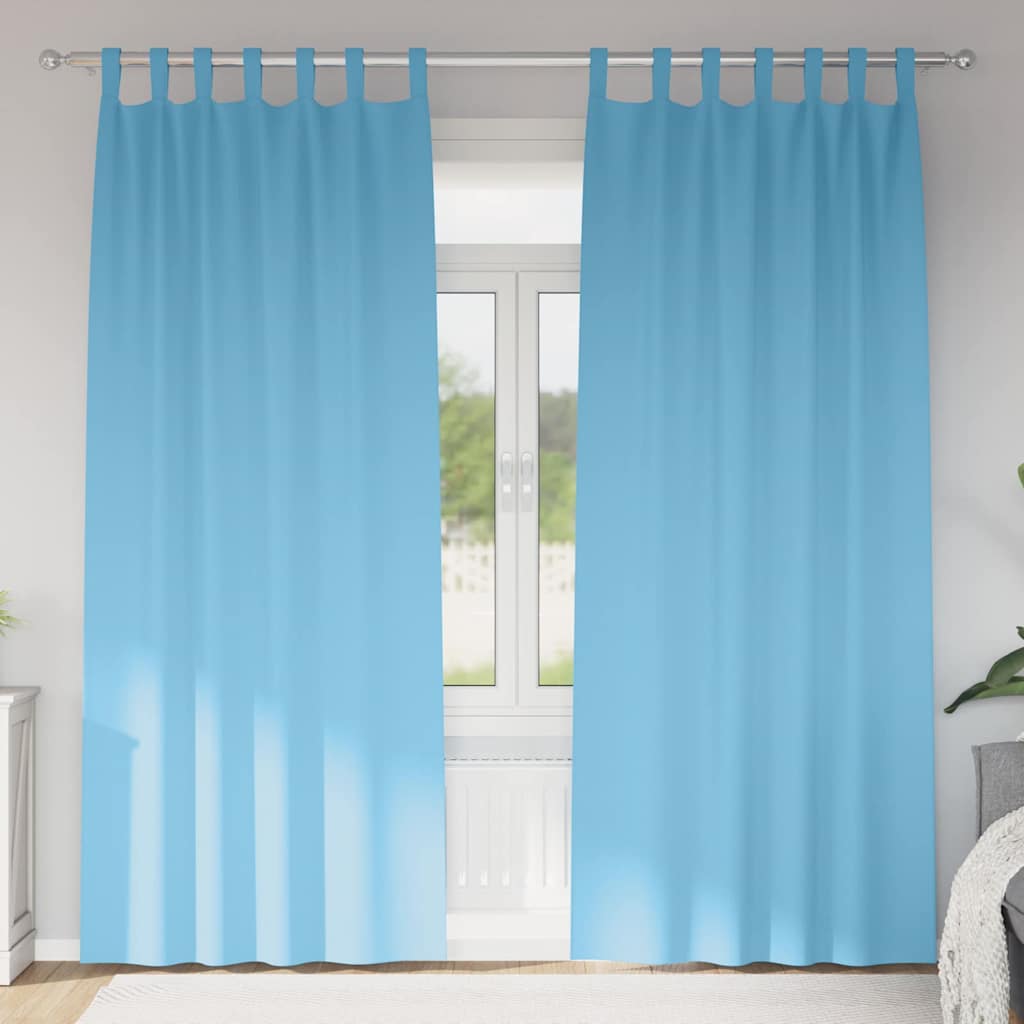 Cortinas Opacas con Anillas 2 pcs Azul Claro 225 x 140 cm | Leroy Merlin