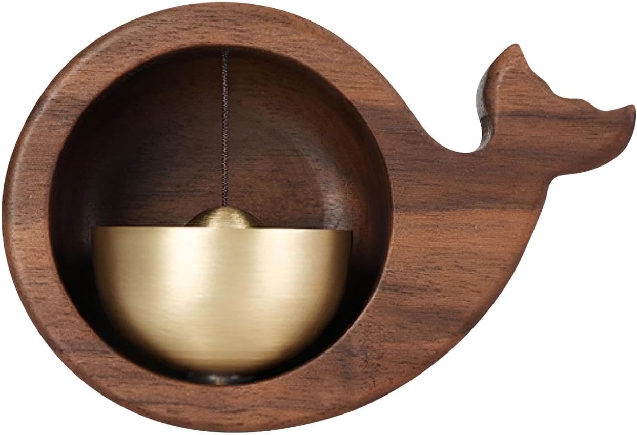 Cloche magnétique en bois son clair, cloche laiton suspendue, Forme ...