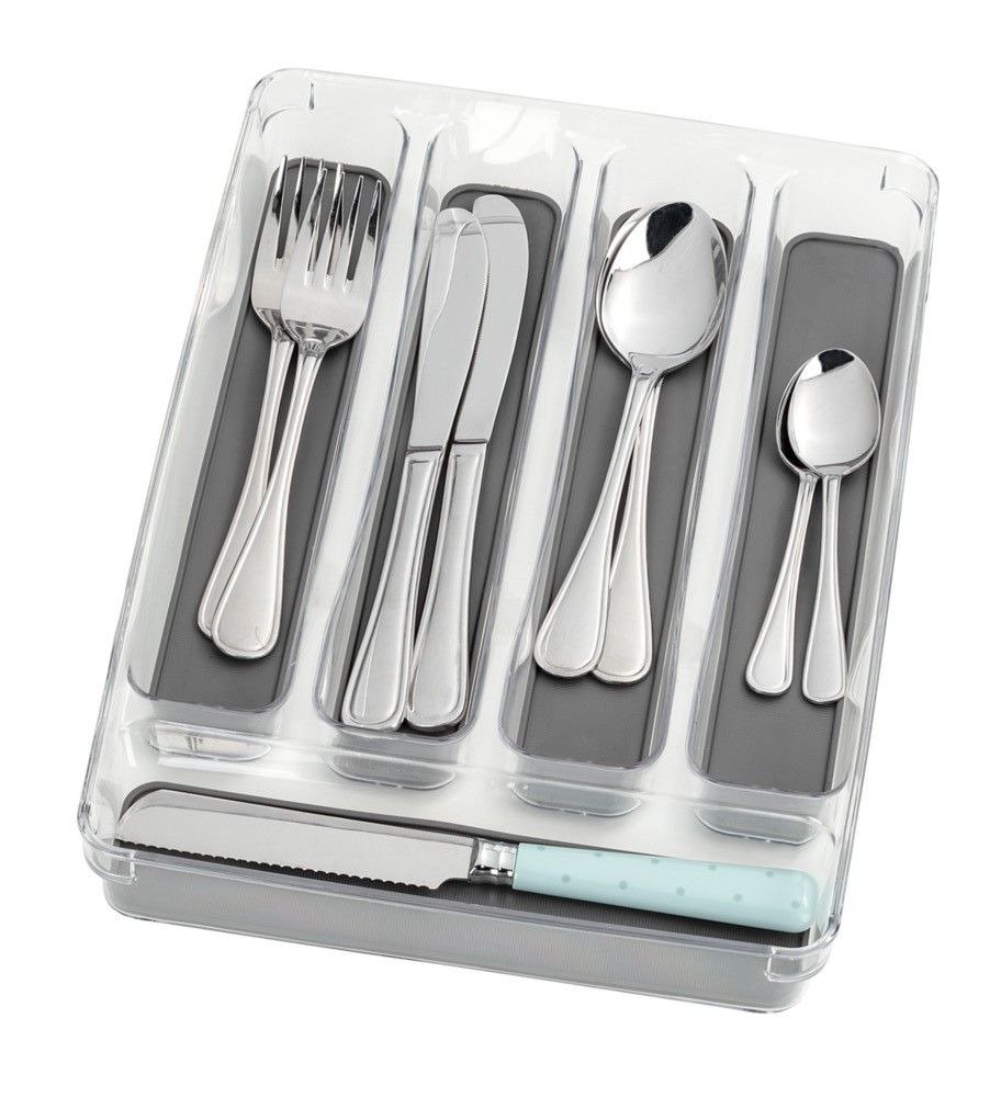 WENKO Portaposate a 5 scomparti - Inserto posate per cassetti, PET, 23 ...