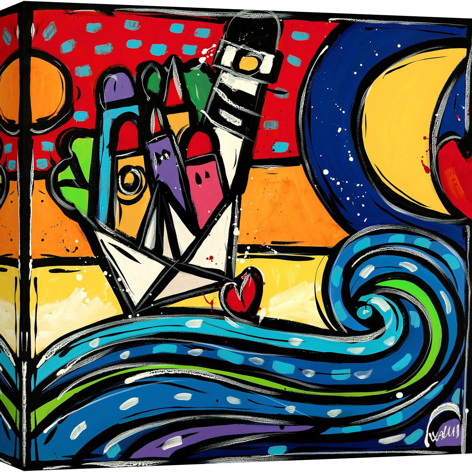 Tableau moderne coloré - impression sur toile - Wallas - La grande ...