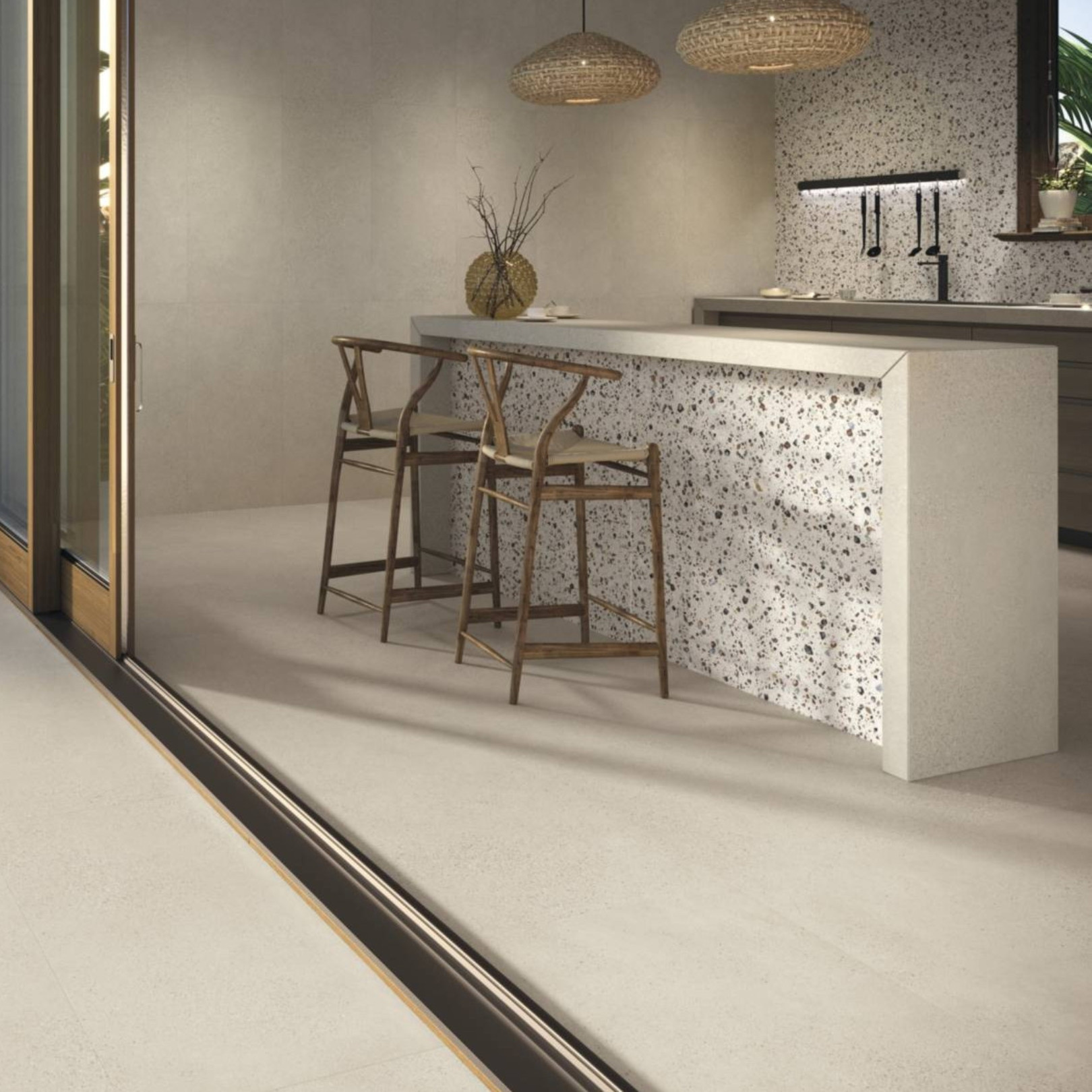 Carrelage grès cérame effet béton brut CHICAGO 75x75 cm Gris - Anti-dérapant Classe 3 - boîte de ...