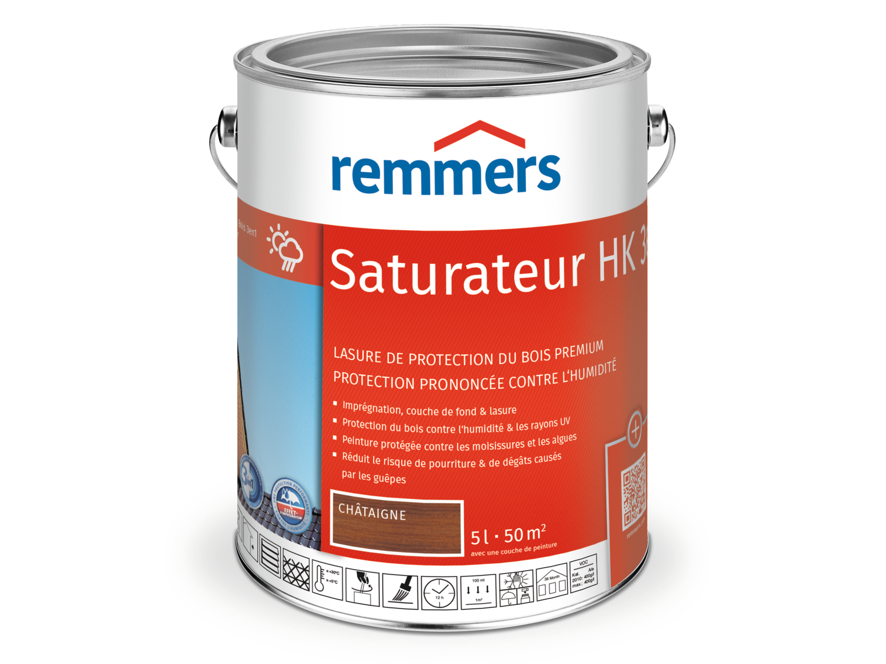 Protector decorativo para madera HK-Lasur Remmers 5 l - Castaño | Leroy ...