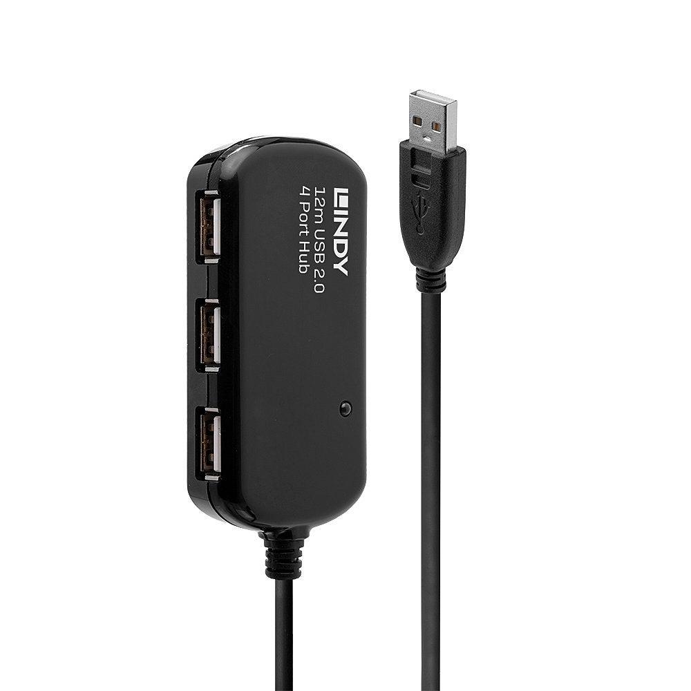 Rallonge usb 2.0 amplifiée pro avec hub 4 ports 12m LINDY | Leroy Merlin