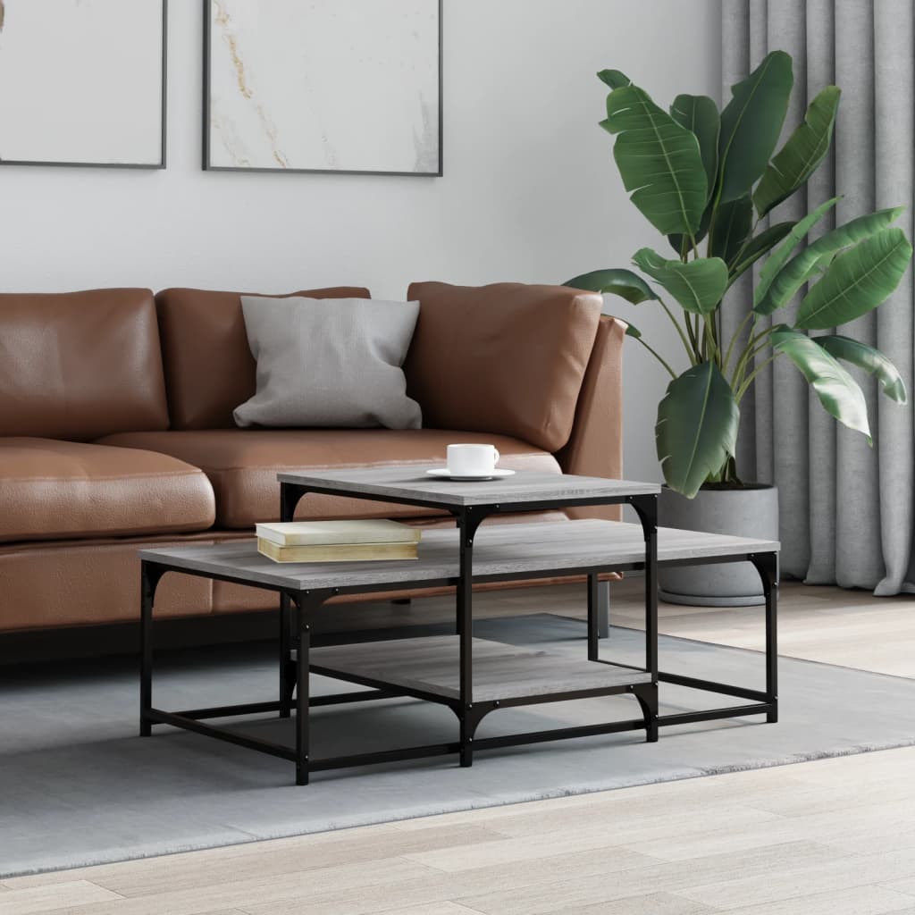 Table basse sonoma gris 102x60x45 cm bois d'ingénierie | Leroy Merlin