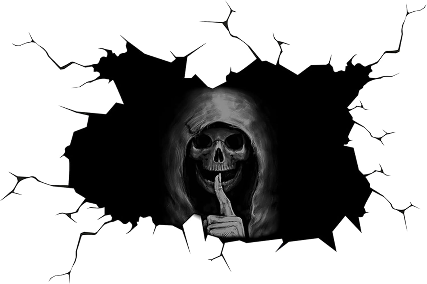 Sticker mural tête de mort pour Halloween, stickers muraux tête de mort ...