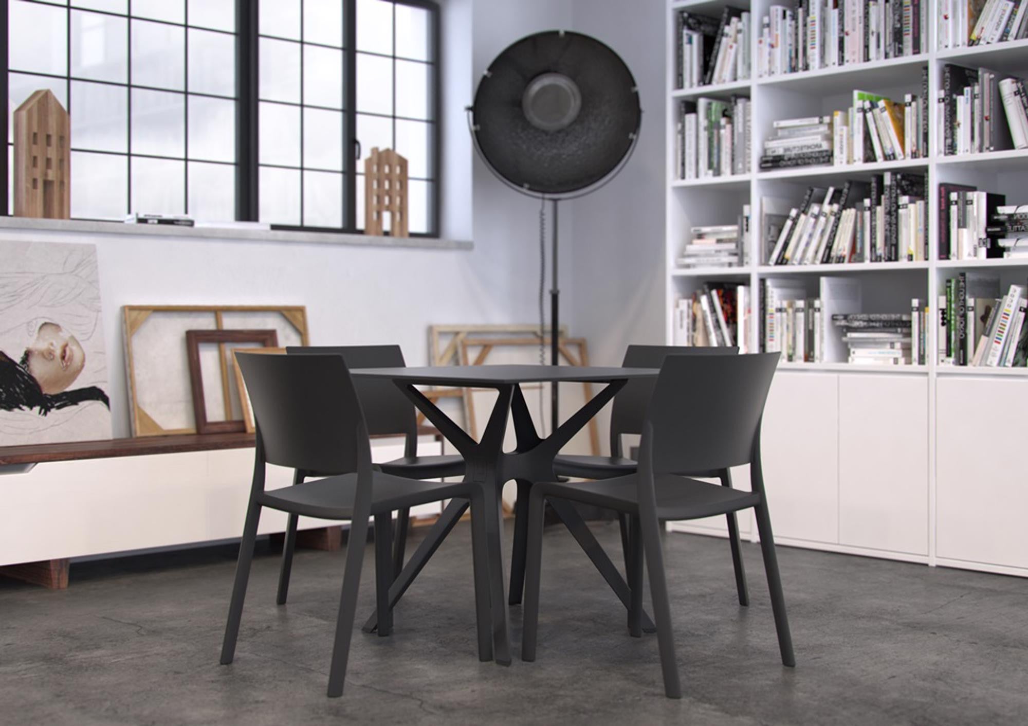 Table Phénolique Noire 900x900 Pied De Table Vela "s" - Resol - sable ...