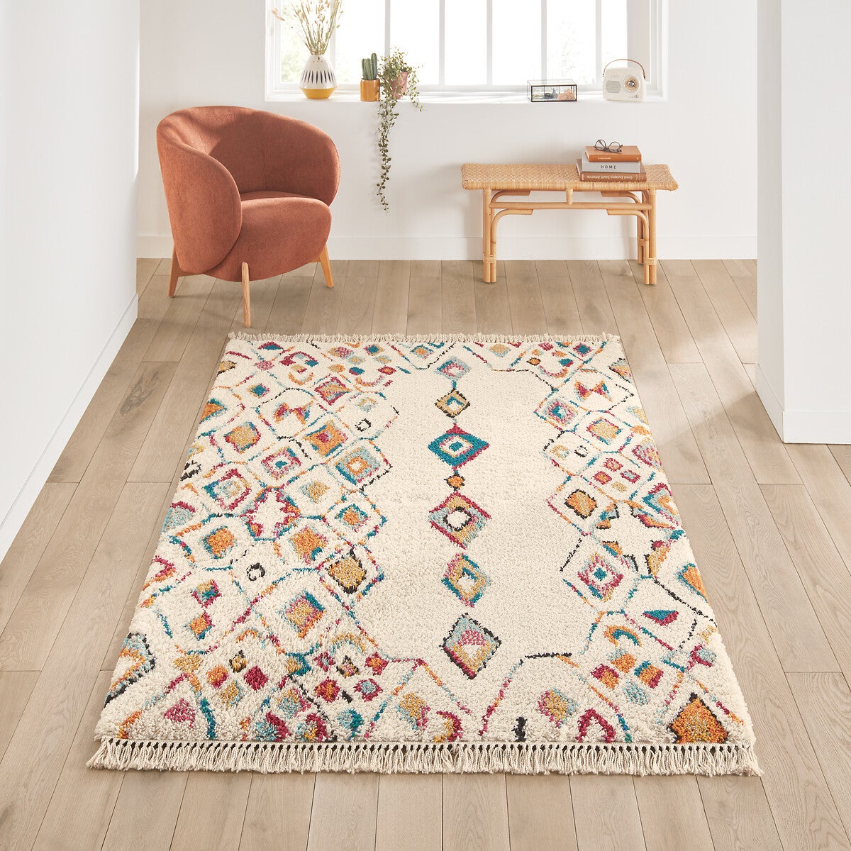 Tapis berbère coloré, Taneti - Multicolore - 200 x 290 cm | Leroy Merlin