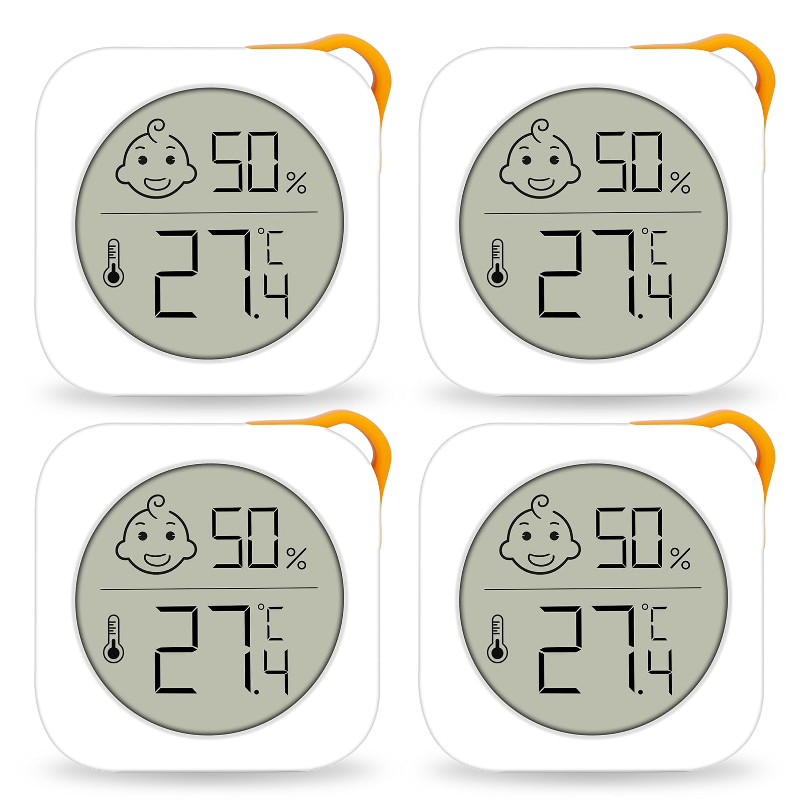 4 Termometri Digitali Interni con Schermo LCD e Indicatore Smiley per ...
