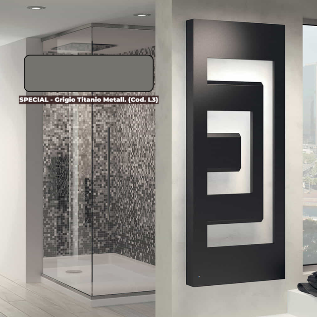 Radiateur sèche-serviettes design électrique 700W gris titanium ...