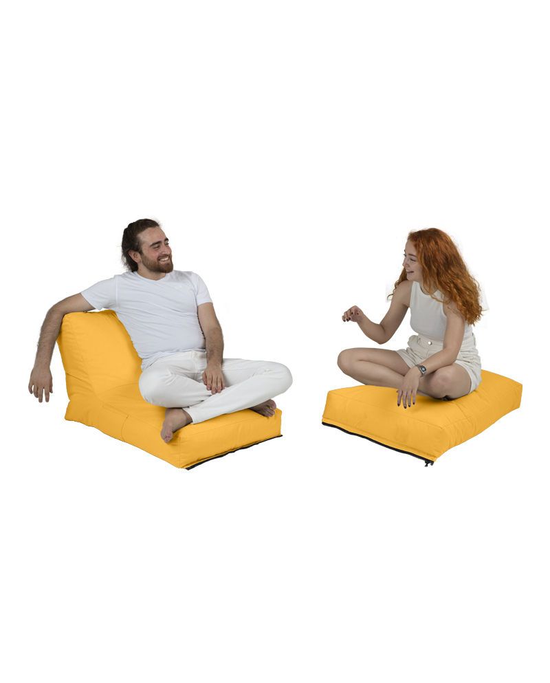 Pouf convertible / coussin de sol Kendel Jaune | Leroy Merlin