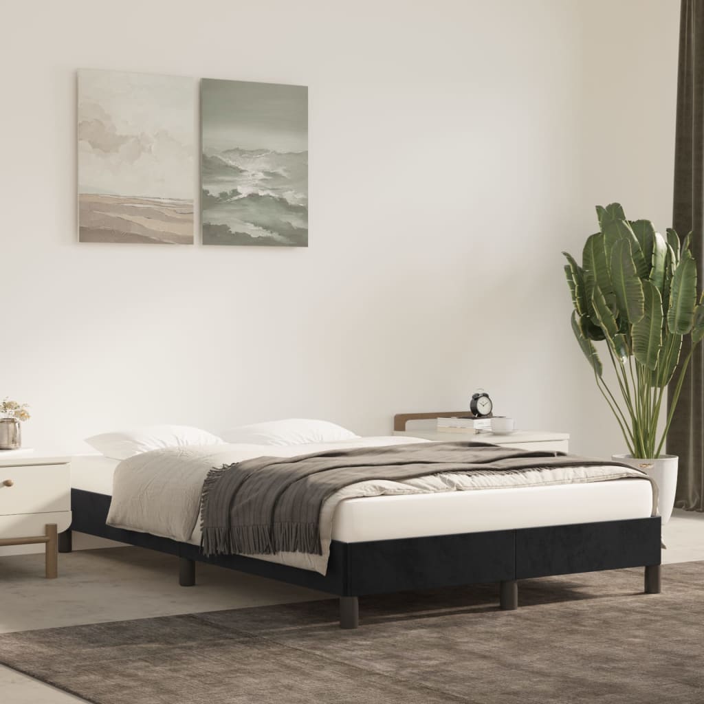 Estructura de cama negra 120x190 cm terciopelo | Leroy Merlin