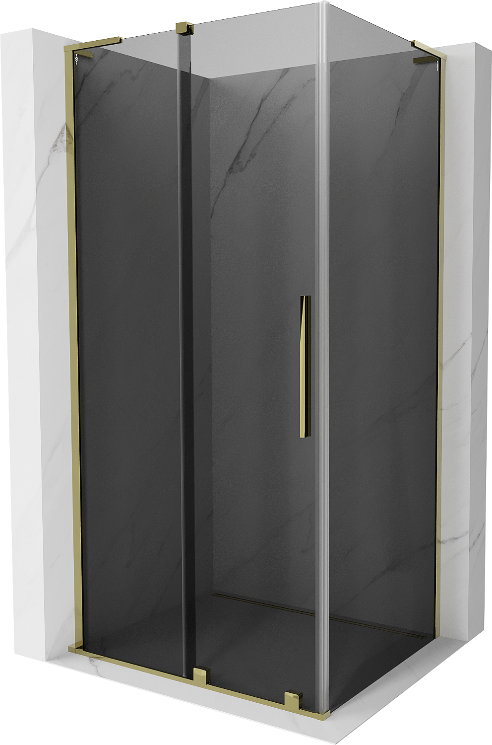Cabine de douche coulissante Mexen Velar L 110 x 75 cm, graphite, or - 871-110-075-43-50 | Leroy ...