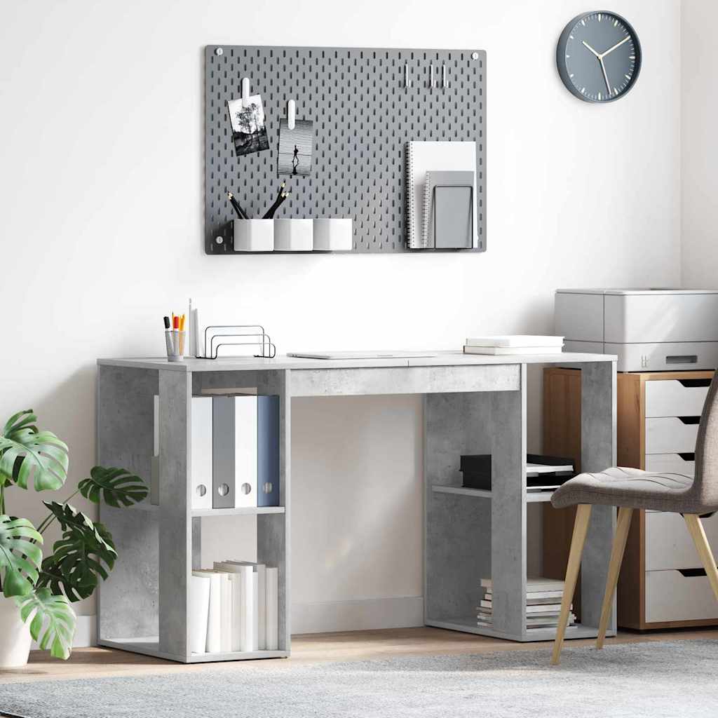 Escritorio con estante Gris Concreto 130 x 50.5 x 75 cm | Leroy Merlin