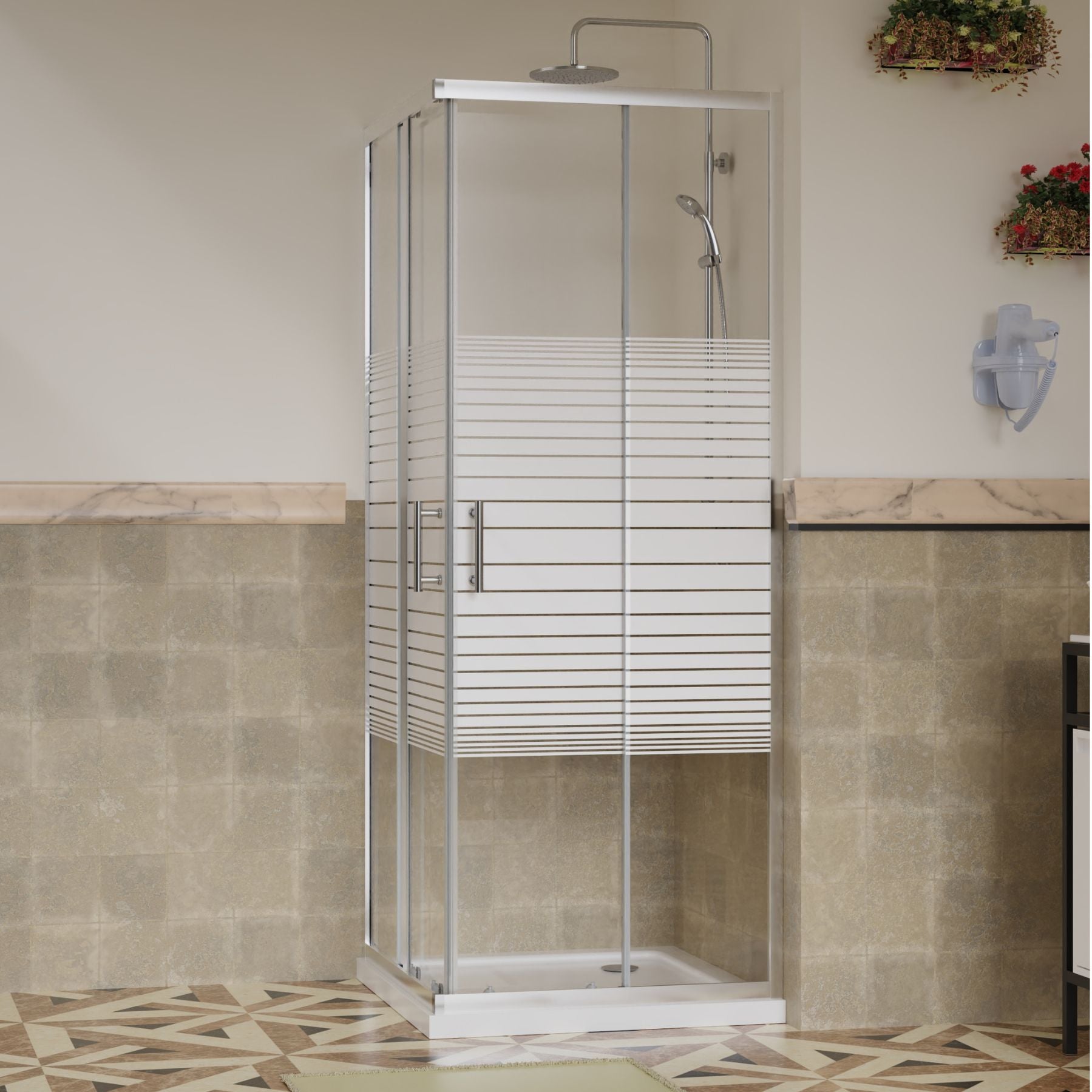 Box Doccia 70 x 90 cm Spessore 6 mm Scorrevole Reversibile H 190 Vetro ...