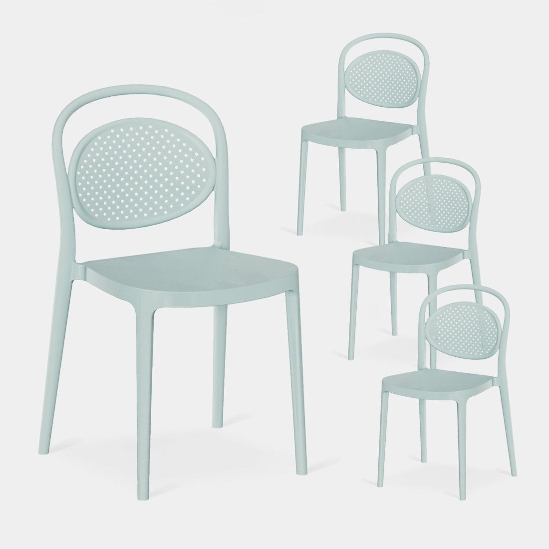 Packs 4 sillas polipropileno menta 43 x 80 cm | Leroy Merlin
