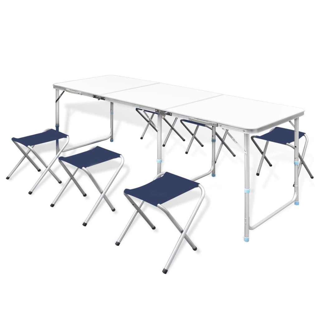 Jeu de table pliable de camping et 6 tabourets 180x60 cm | Leroy Merlin
