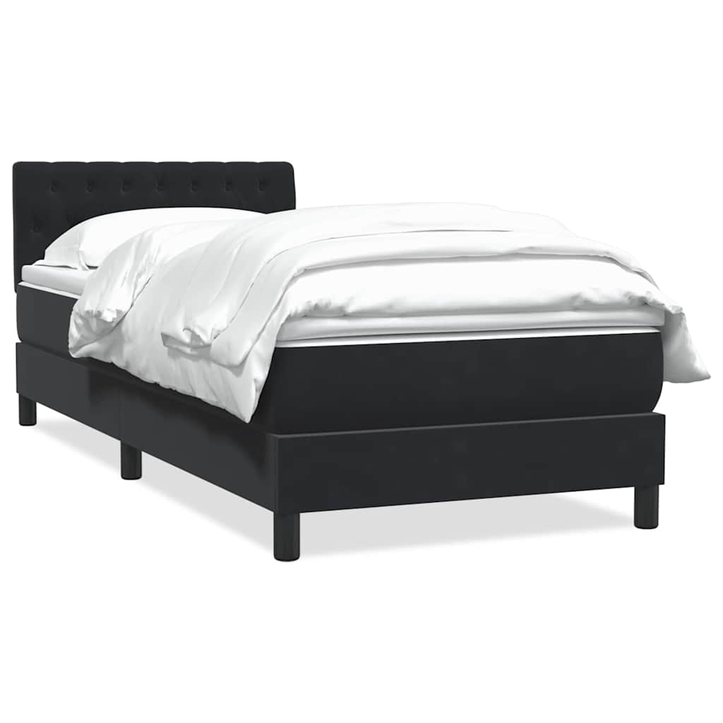 Cama box spring con colchón cuero sintético negro 80x210 cm | Leroy Merlin