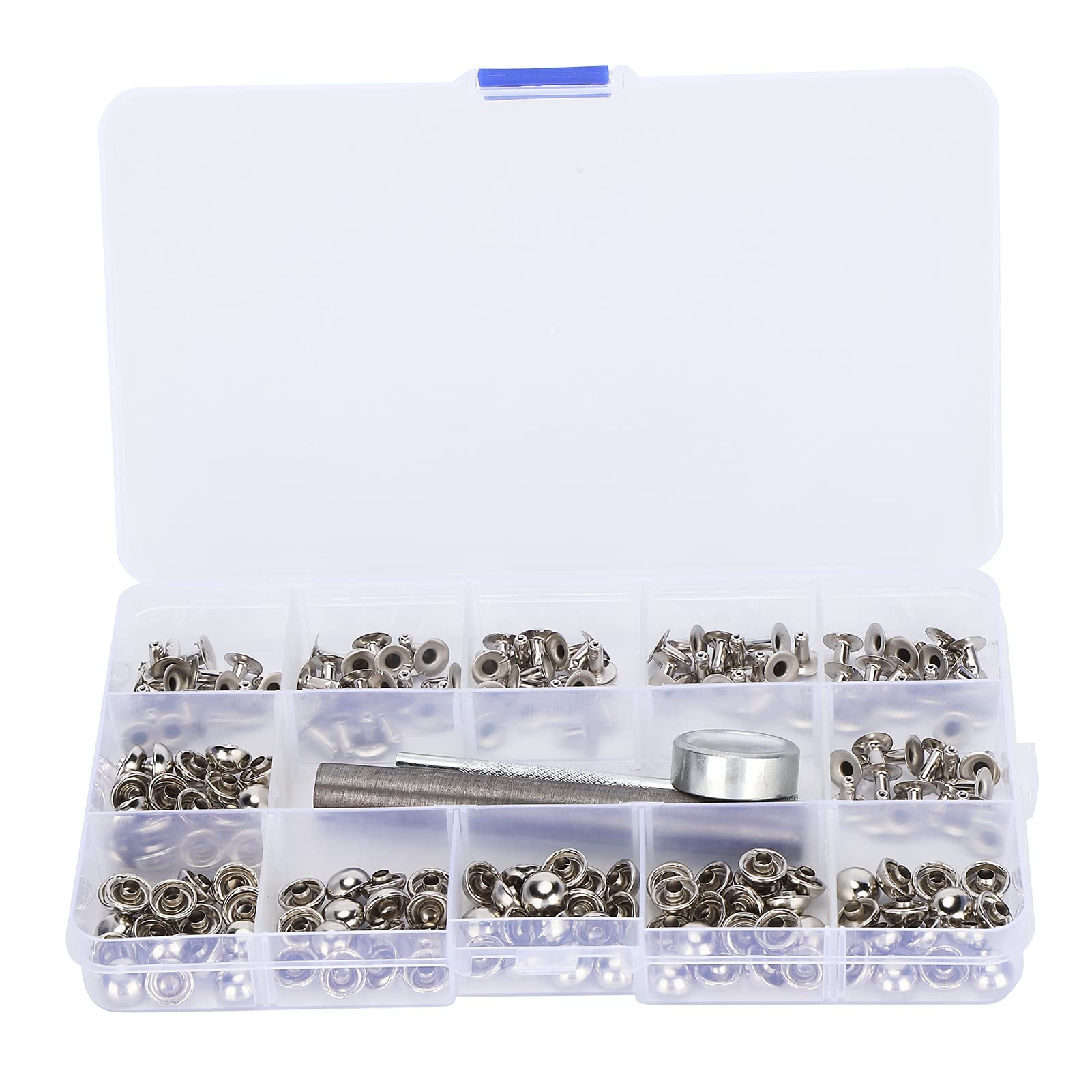 Juego de 100 remaches redondos de metal para cuero con herramientas ...