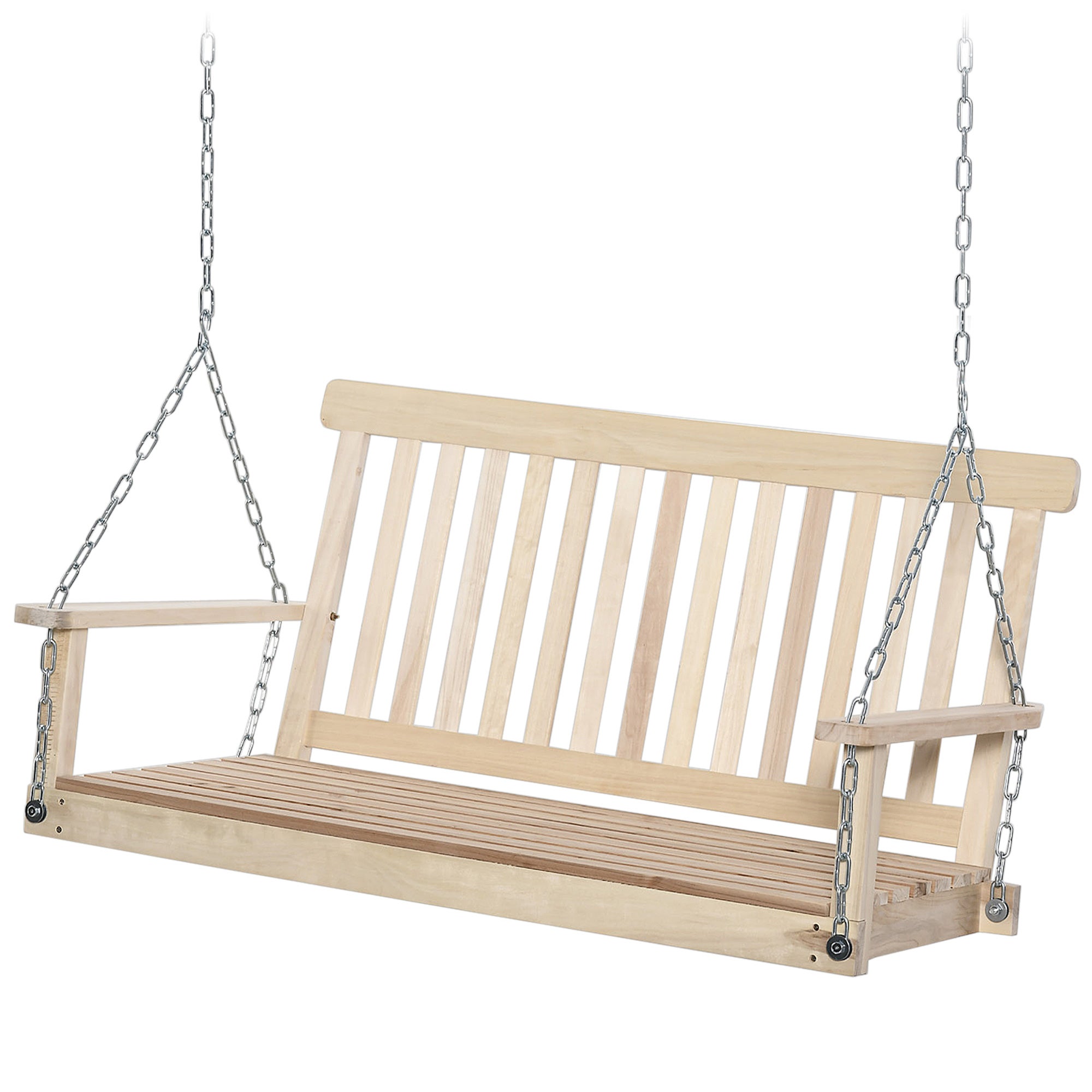 Outsunny Dondolo per Esterno Sospeso per 2 Persone in Legno e Catene in ...