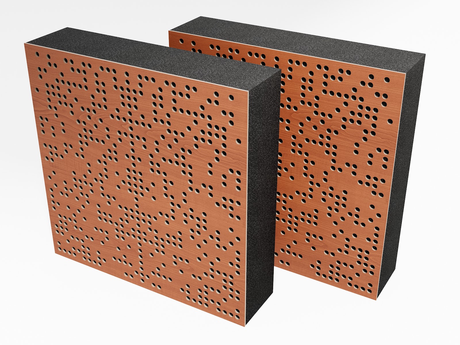 Lot de 2 Panneaux acoustiques AbFuser BINAR absorbants-diffusants 50x50x10cm -0,5 m² surf.totale ...