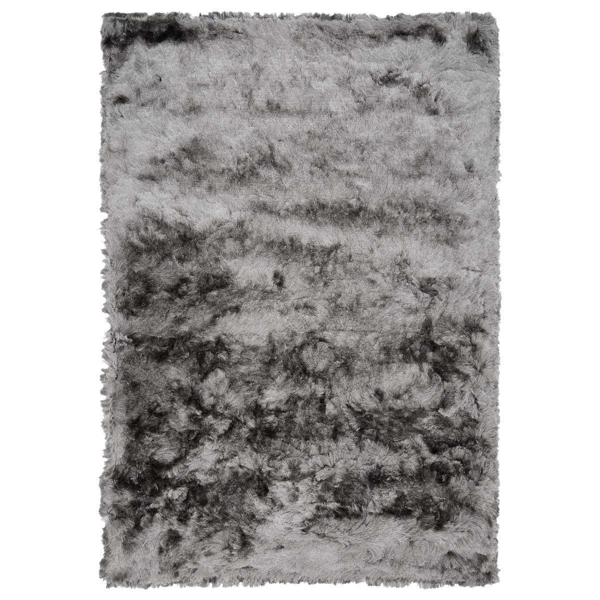 Tapis shaggy 240x340 rectangle fait main gris motif uni SG FIN | Leroy Merlin