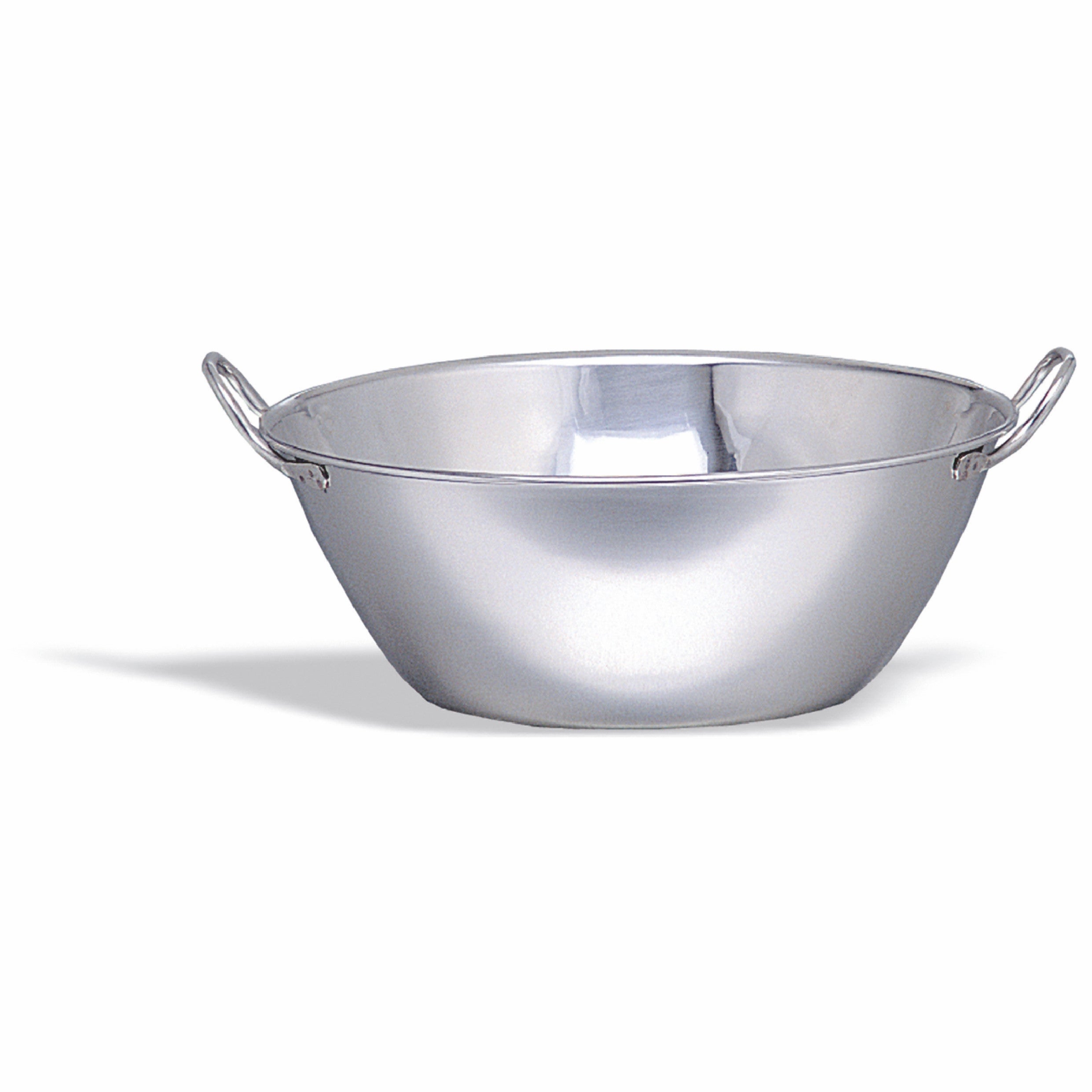 Bassine à Fond Plat Inox Ø 20 à 70 cm - Pujadas - l0- L0- P0- h10.5 ...