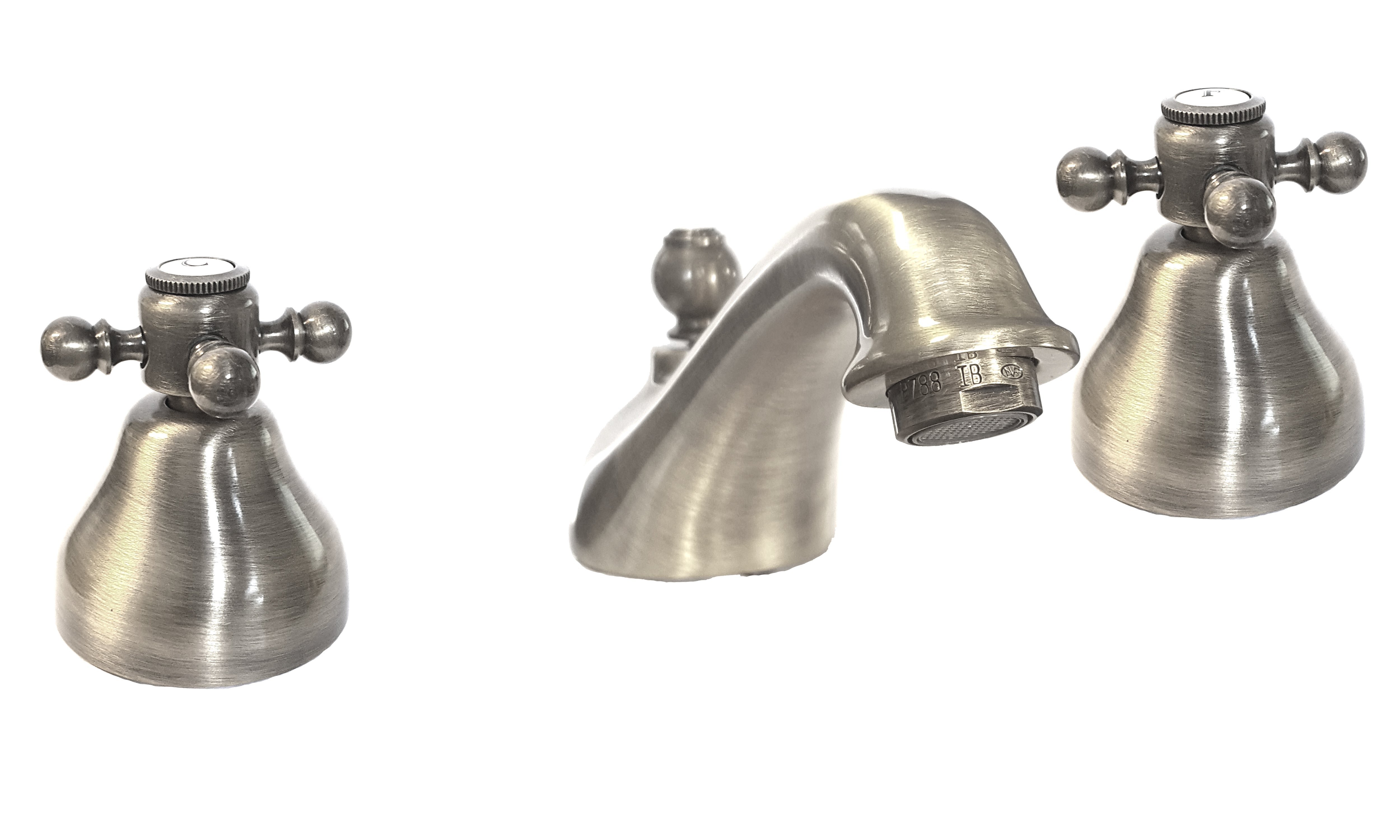 Mélangeur lavabo 3 trous bec fixe Tiffany Nickel Satiné | Bricoman