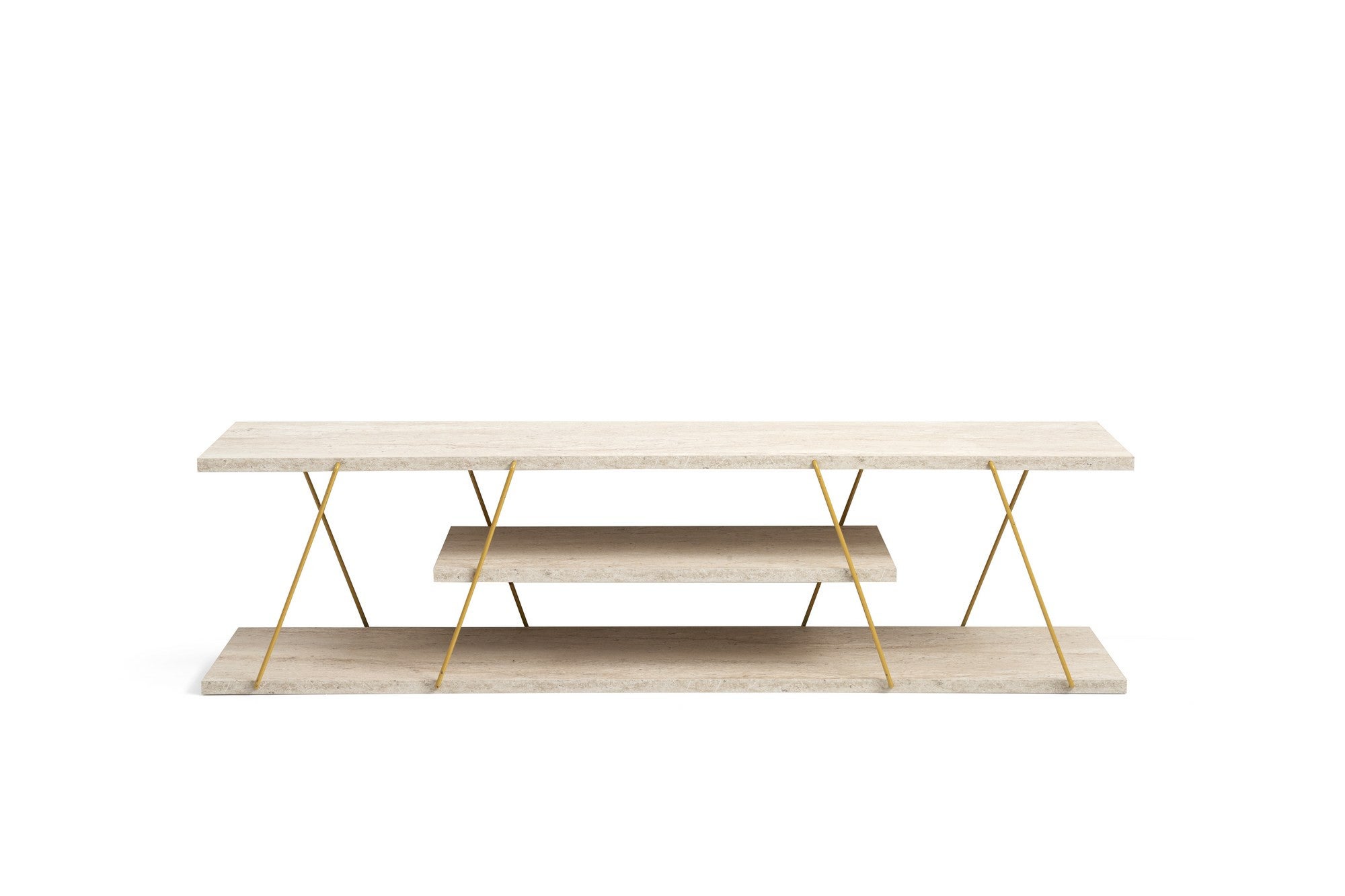 Meuble TV en bois "Canaz" - 120 x 30 x 33 cm - Travertin | Leroy Merlin