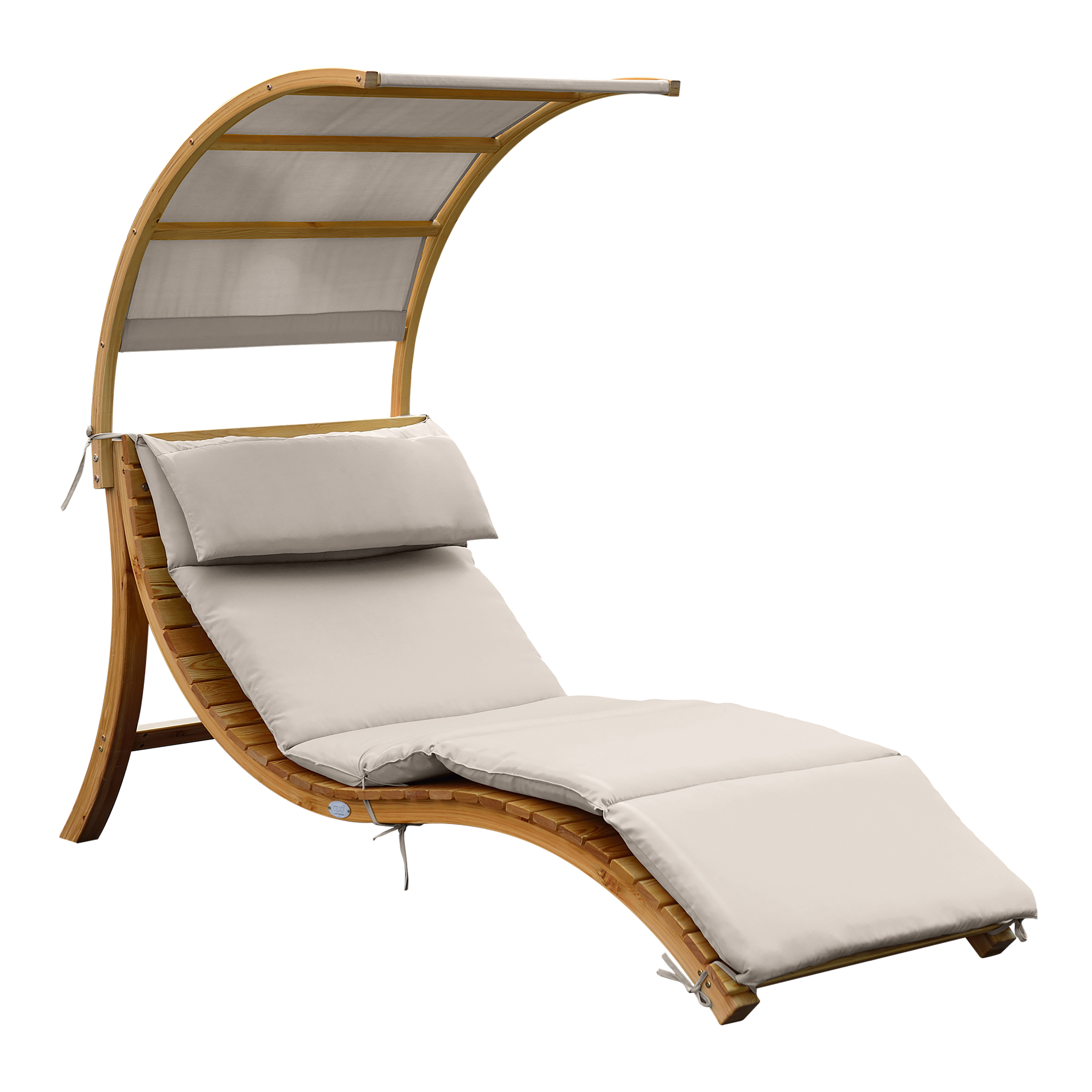 AXI Salina Chaise Longue de Jardin en bois | Bain de soleil avec toit & coussin | Avec toit ...
