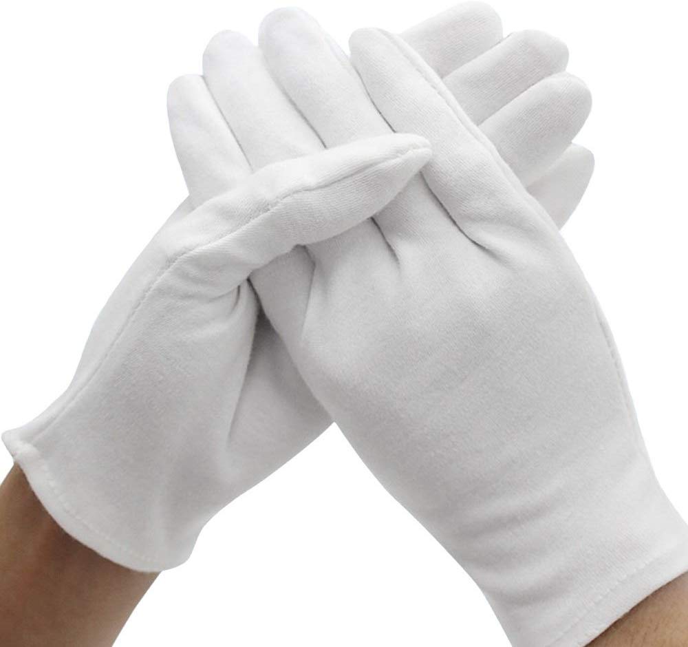 Lot de 10 paires de gants en coton blanc, taille XL, blancs, gants en ...