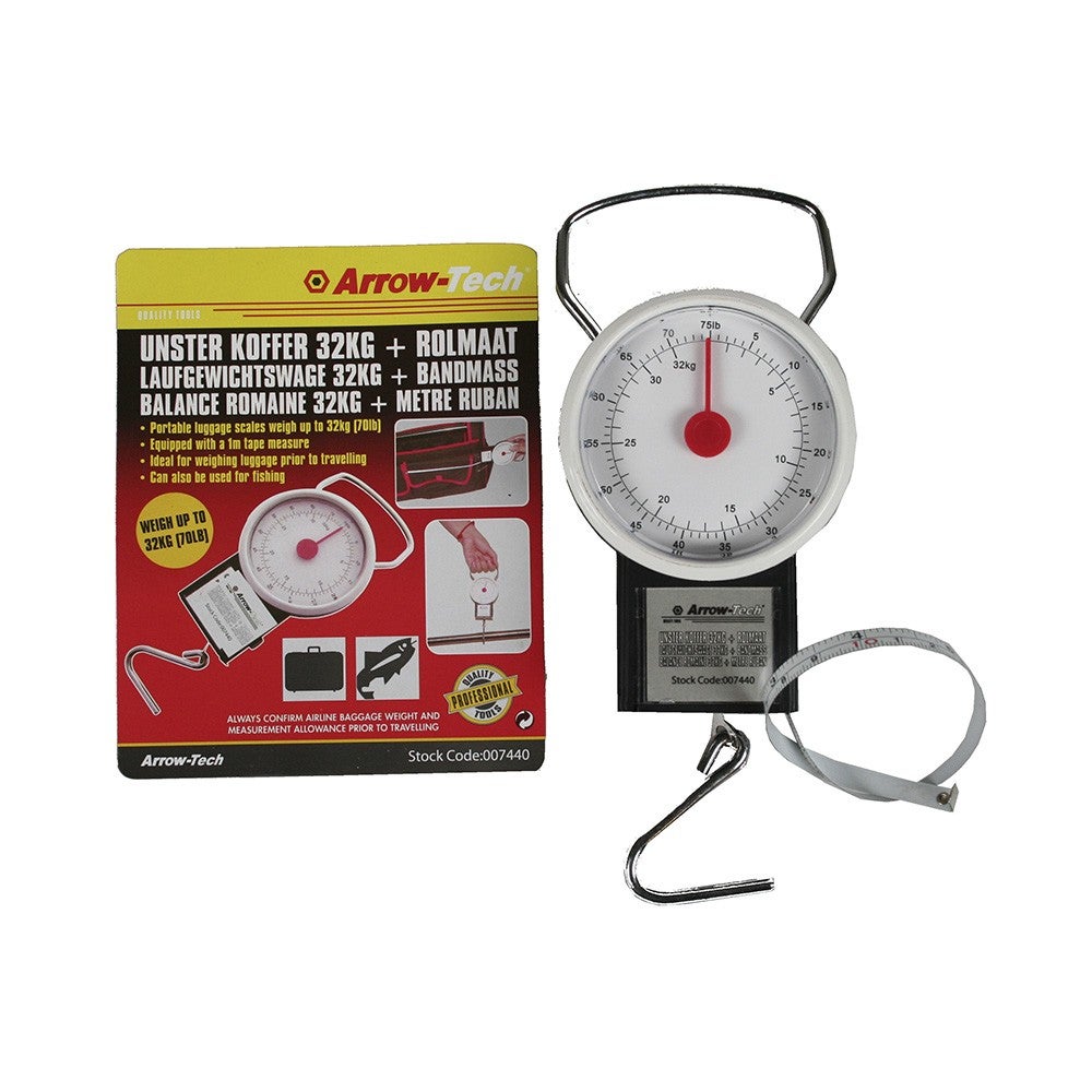 Balance à ressort mesure analogique avec mètre ruban poids max. 32kg ...
