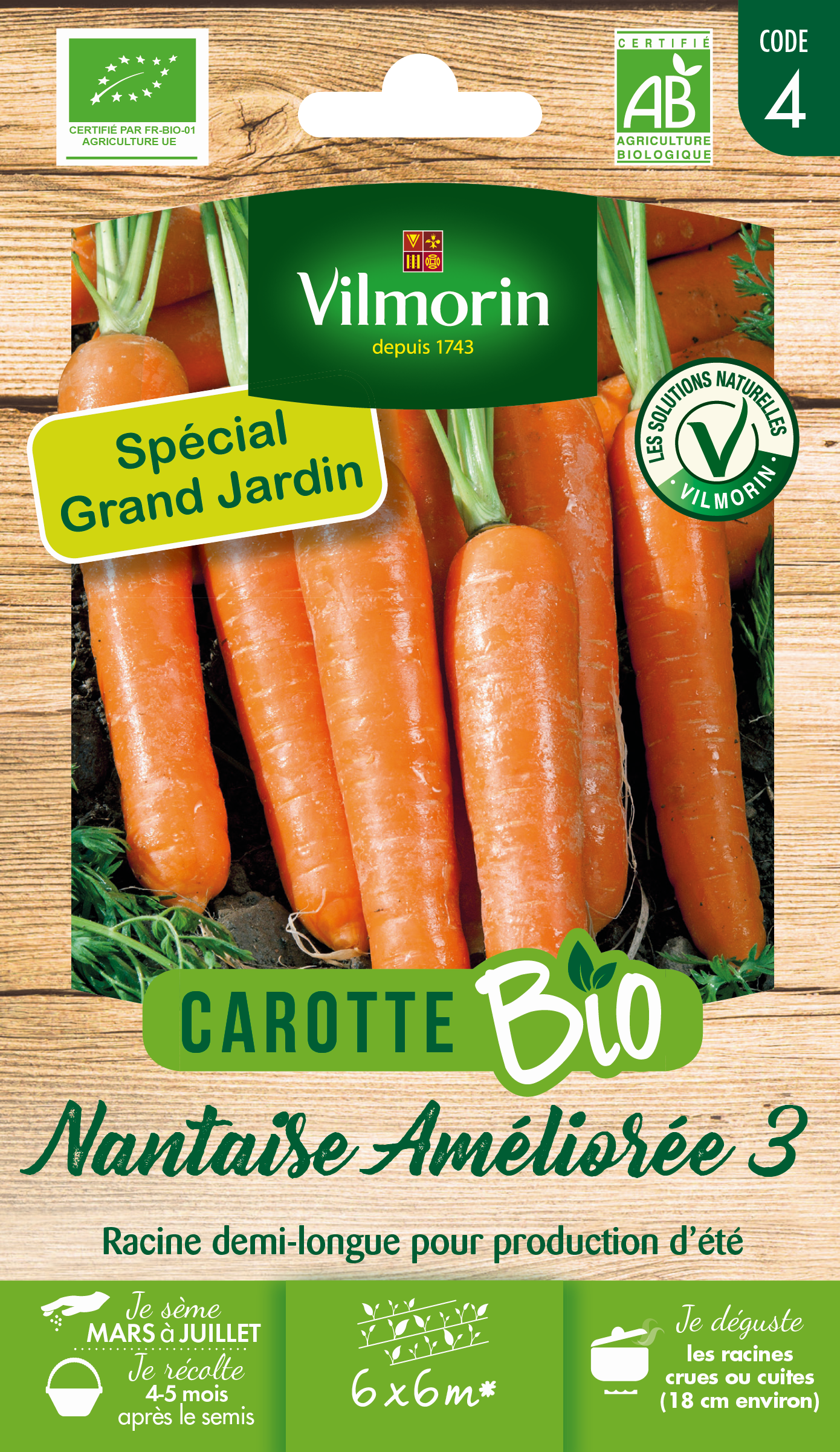 Carotte Nantaise Améliorée 3 - BIO - Grand Modèle | Leroy Merlin