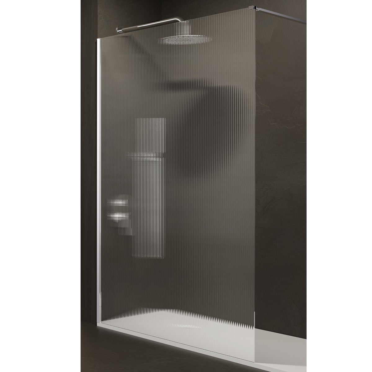 Paroi de Douche Fixe Walk-In | Verre Trempé 6 mm Anticalcaire Ondulé ...