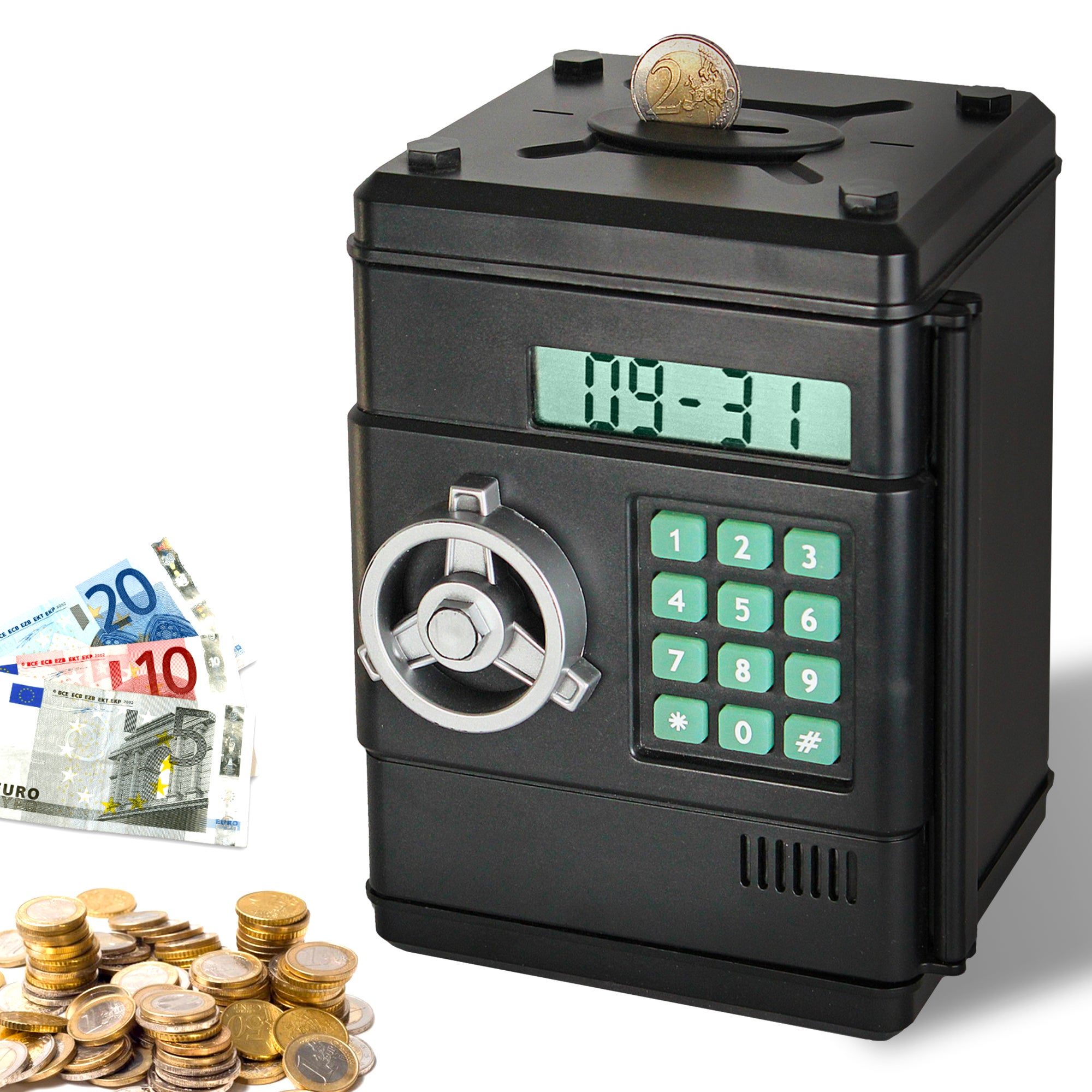Hucha Electrónica FISHTEC Conteo Automático Caja Fuerte Código 6 ...