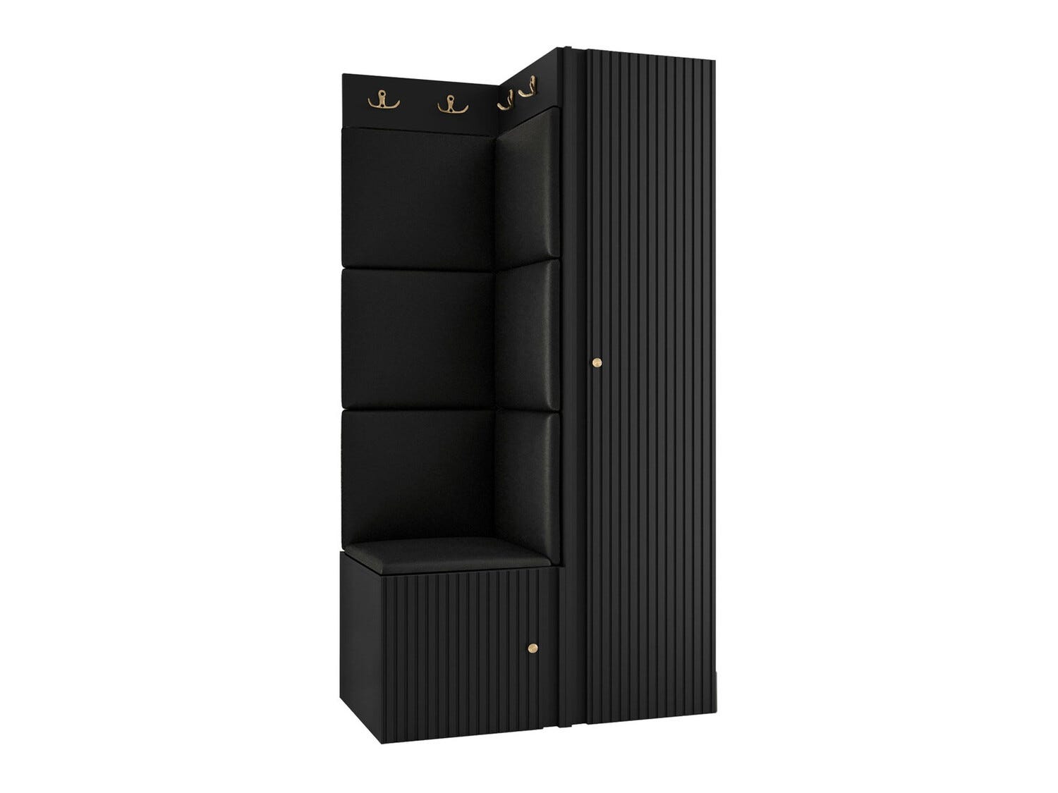 Conjunto de recibidor Hartford 390, 186x82x46cm, Negro, Aglomerado ... Conjunto de recibidor Hartford 390, 186x82x46cm, Negro, Aglomerado ...