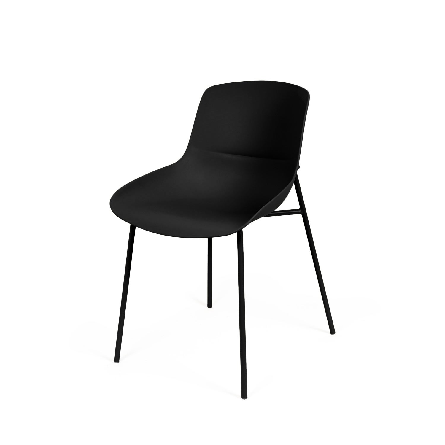 Silla Darcy color negro asiento de polipropileno y patas metalicas ...