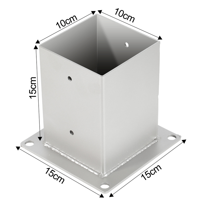 Base de poste cuadrado Pie para fijar al poste para postes de madera ...