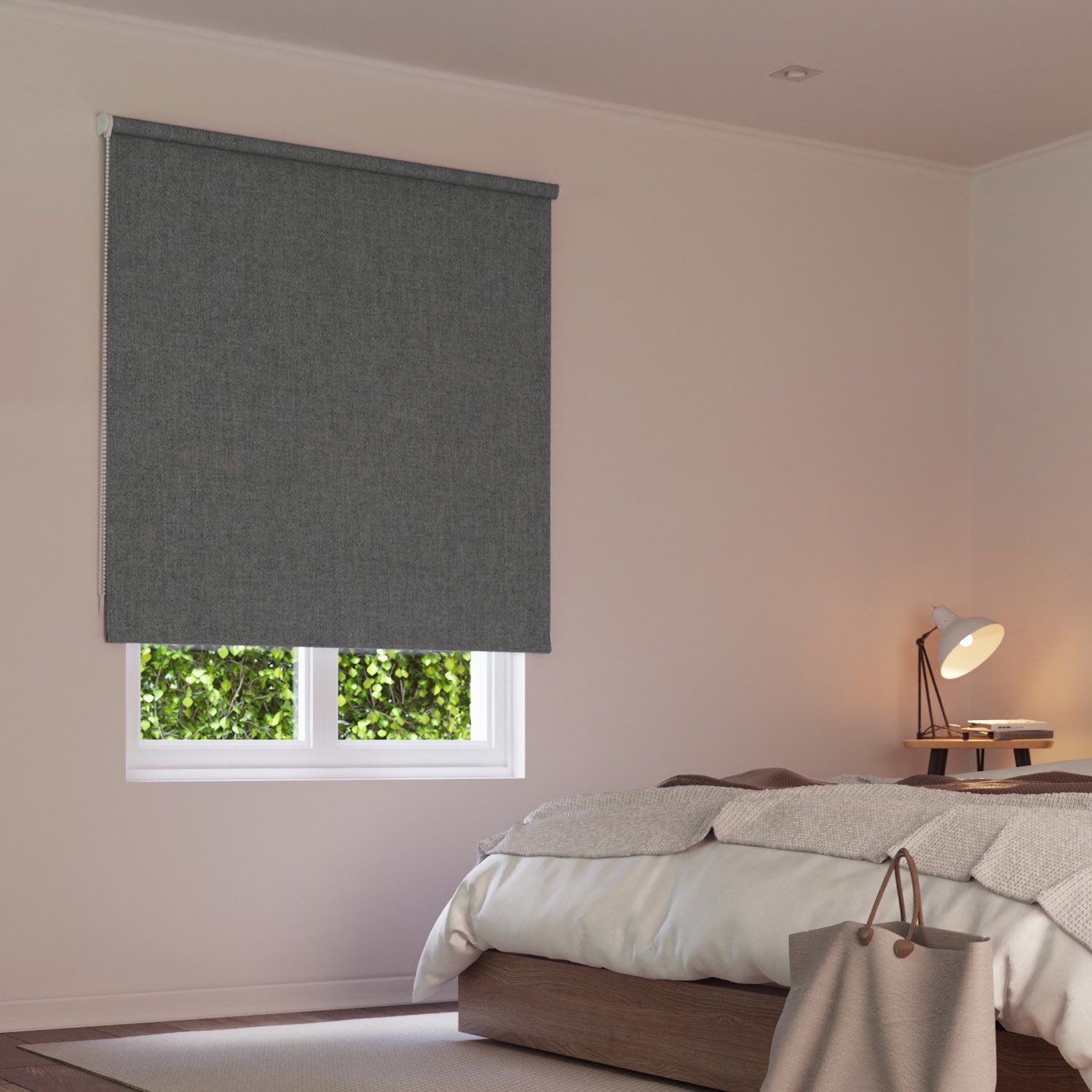 MADECOSTORE Store enrouleur occultant tissu double face - Gris foncé ...