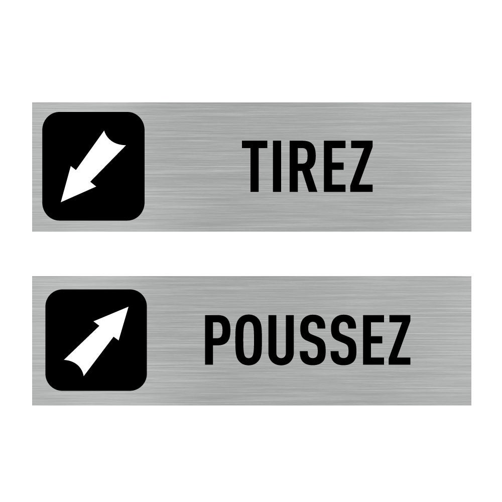 Lot de 2 Pictogrammes de porte Poussez/Tirez (Q0436) Matière Adhesif ...