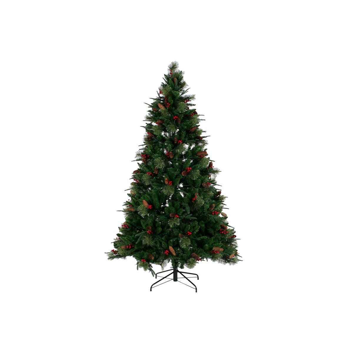 Sapin de Noël DKD Home Decor Rouge Vert Polyéthylène 140 x 140 x 210 cm ...