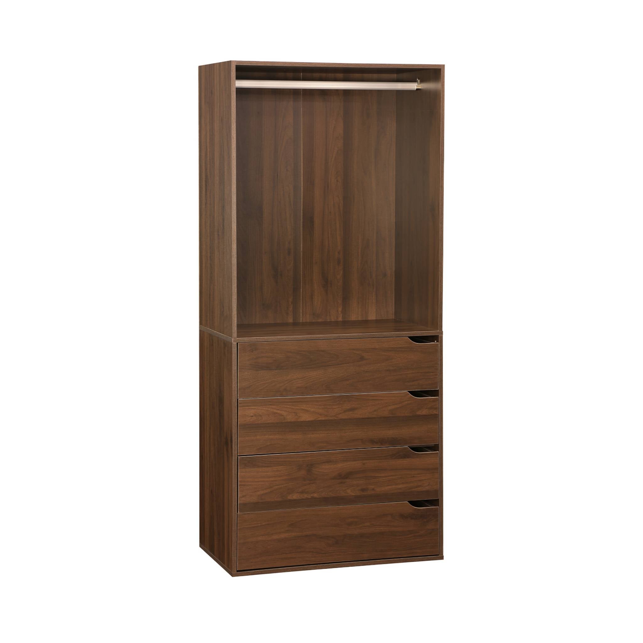 Module dressing avec 4 tiroirs et 1 penderie noyer. panneaux stratifiés ...